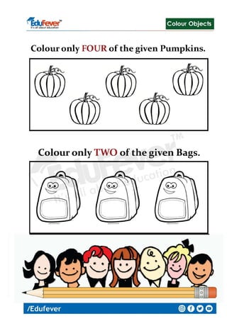 Colour Objects - LKG Worksheet | PDF