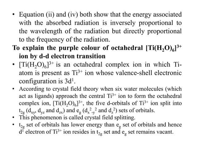 Colour of metal complexes | PDF | Chemistry | Science