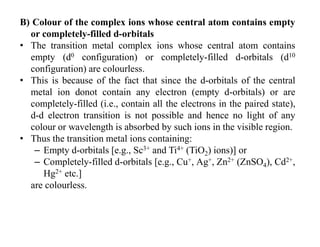 Colour of metal complexes | PDF | Chemistry | Science