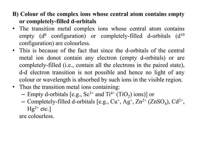 Colour of metal complexes | PDF | Chemistry | Science
