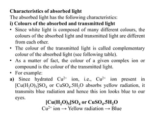 Colour of metal complexes | PDF | Chemistry | Science