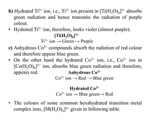 Colour of metal complexes | PDF | Chemistry | Science