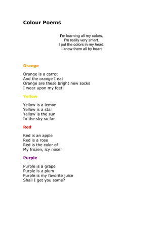 Colour Poems | PDF