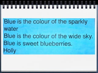 Colour poems | KEY