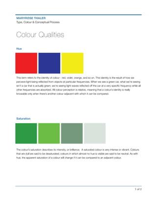 Colour qualities | PDF | Science