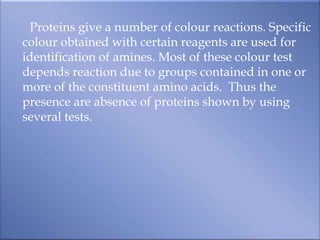 Colour reactions of protein | PPTX