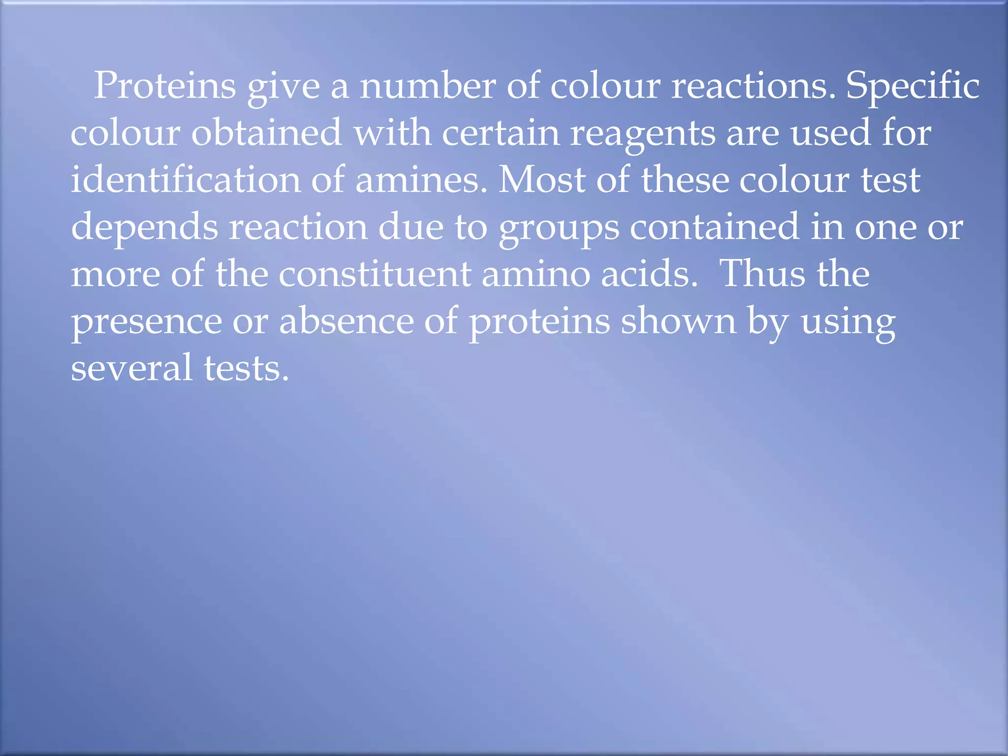 Colour reactions of protein | PPTX
