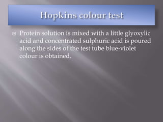 Colour reactions of protein | PPTX
