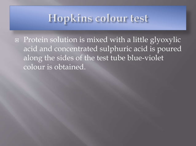 Colour reactions of protein | PPTX | Chemistry | Science