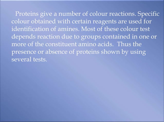 Colour reactions of protein | PPTX | Chemistry | Science