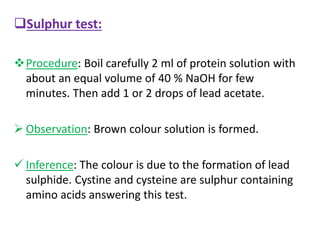 Colour reactions of proteins agp | PPTX