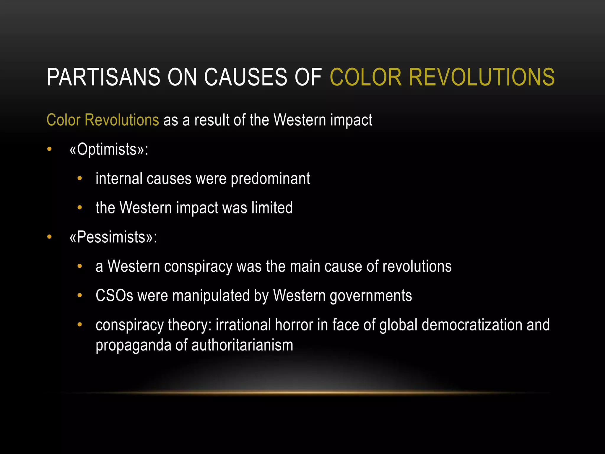 Causes and Concequences of Colour Revolutions in the Post-Soviet ...