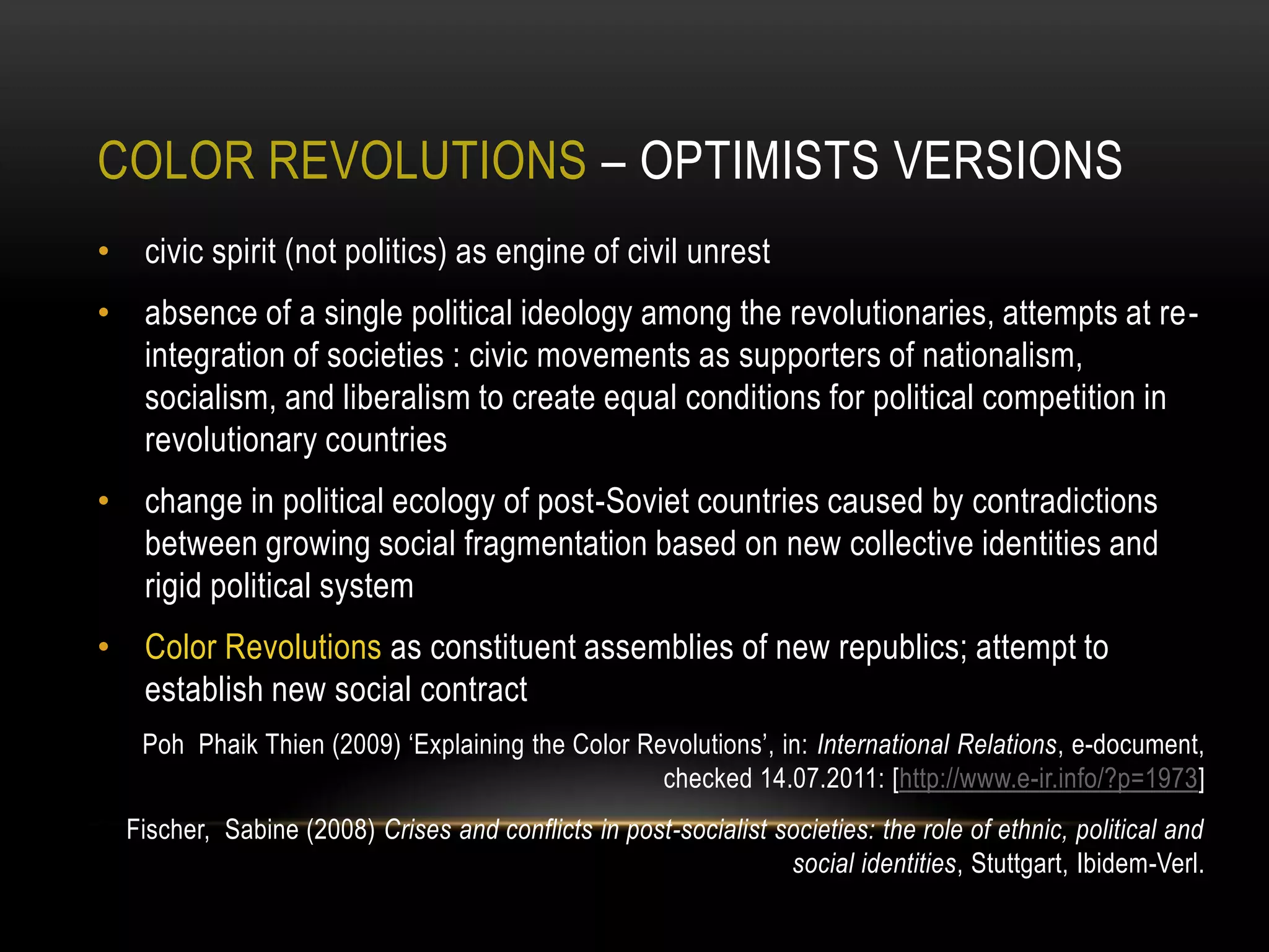 Causes and Concequences of Colour Revolutions in the Post-Soviet ...