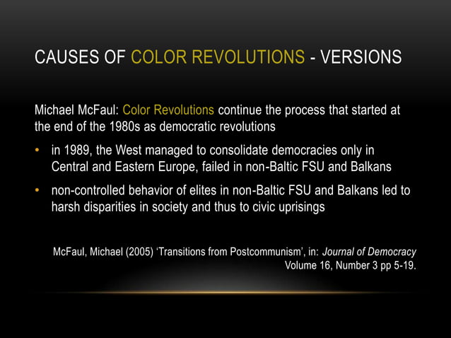 Causes and Concequences of Colour Revolutions in the Post-Soviet ...