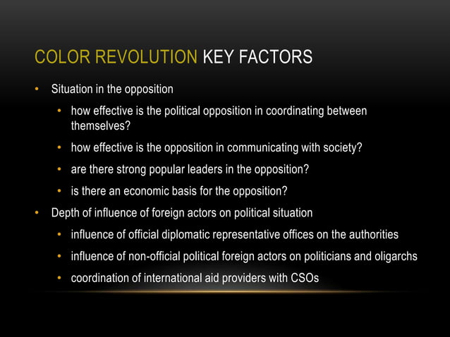 Causes and Concequences of Colour Revolutions in the Post-Soviet ...