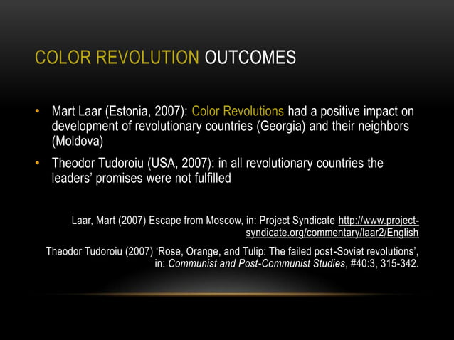 Causes and Concequences of Colour Revolutions in the Post-Soviet ...