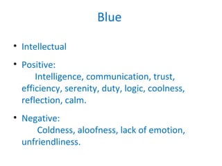 psychology of colours by Ayesha Aftab | PPT