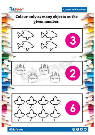 Colour and Number - LKG Worksheet | PDF