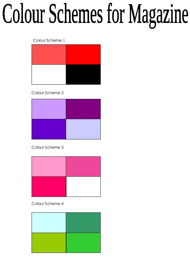 Colour Schemes for my magazine