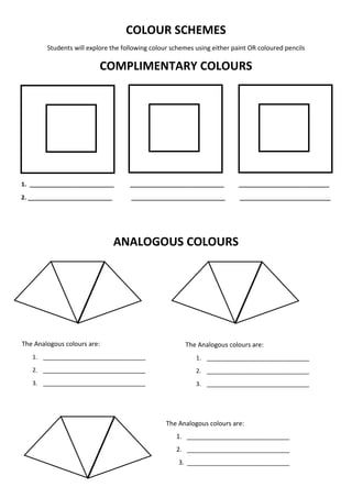 Colour schemes activity template | PDF