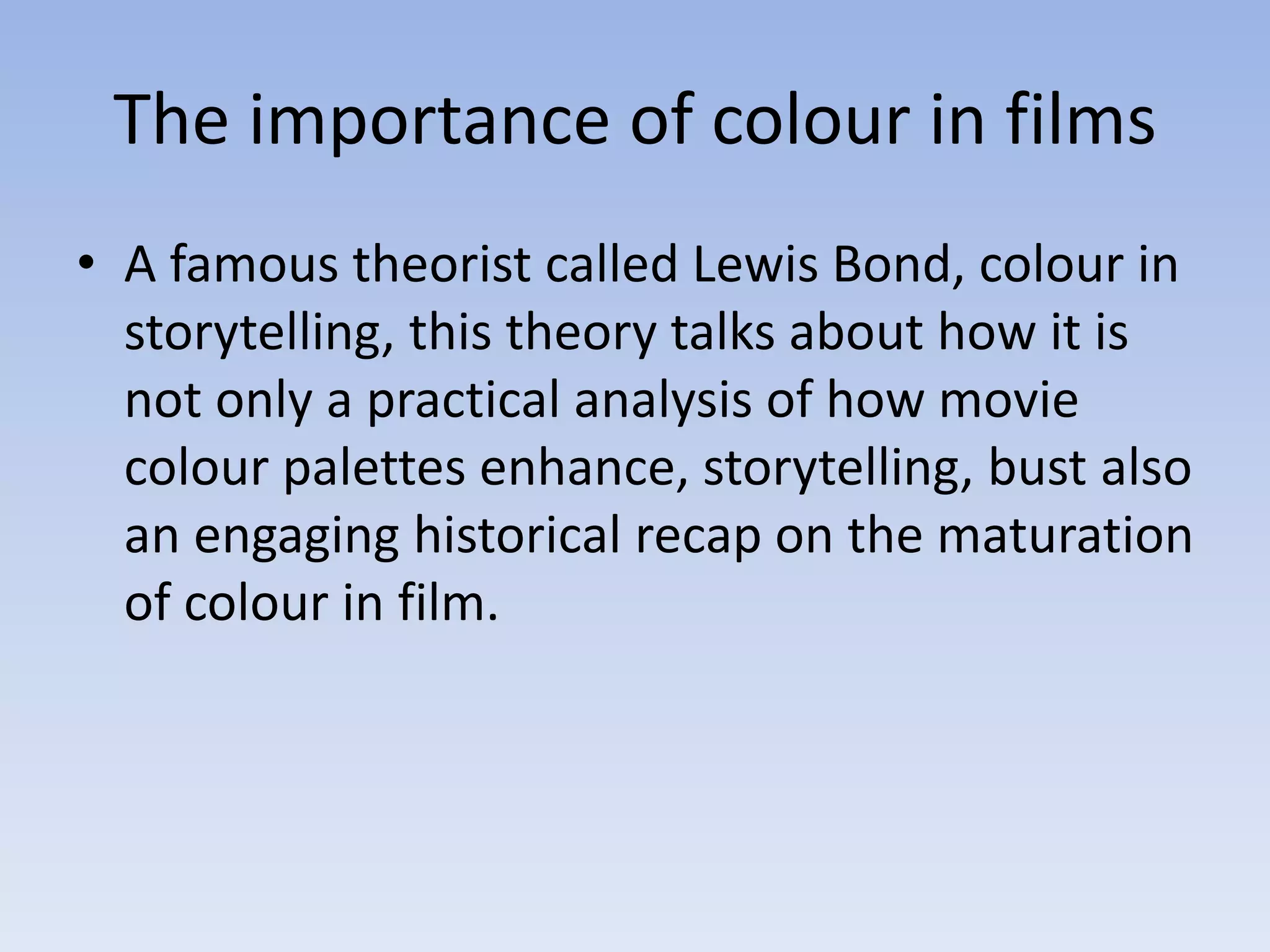 Colour schemes in films | PPT