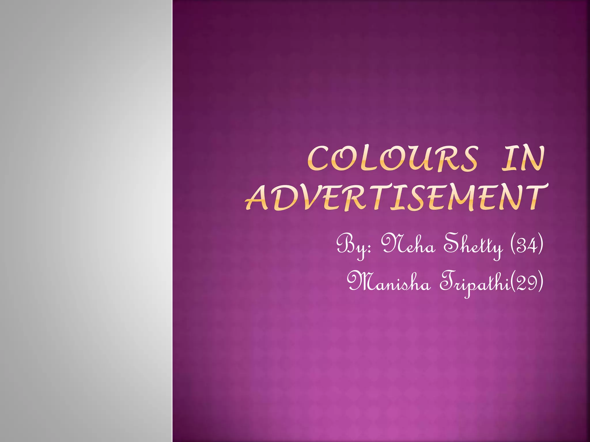 Colours in advertisement | PPT