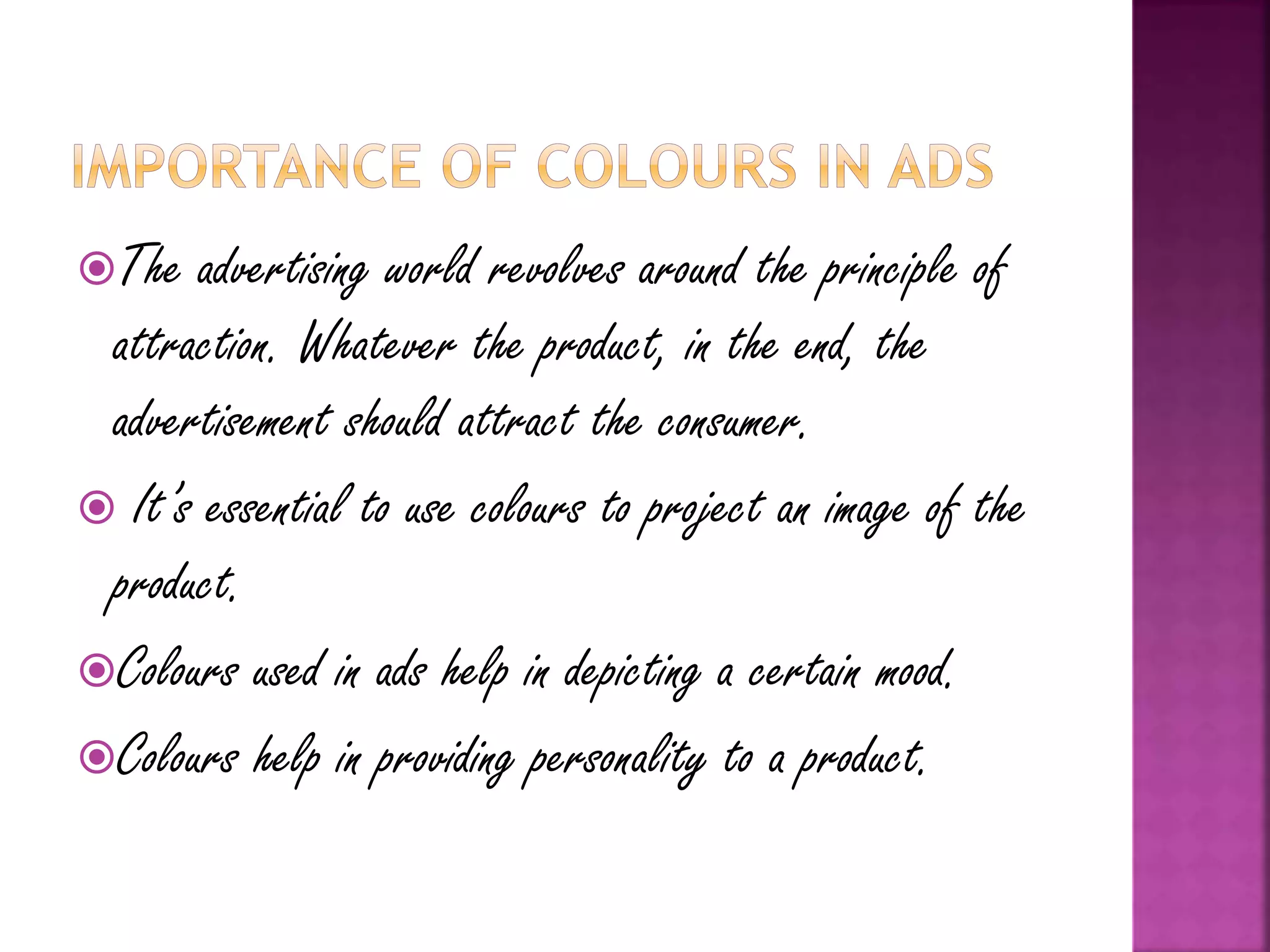 Colours in advertisement | PPT