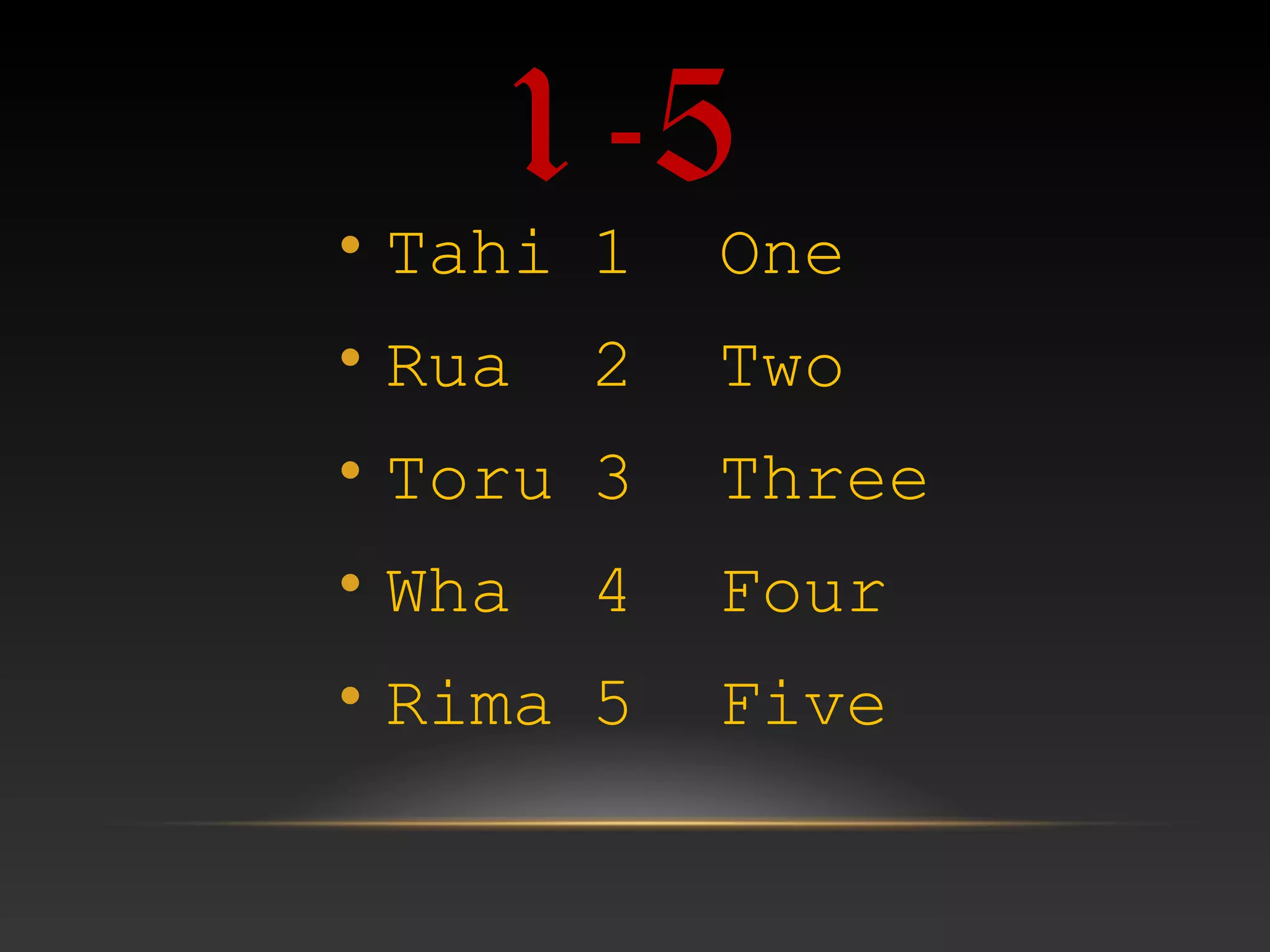 Counting in Maori 1-20 | PPT