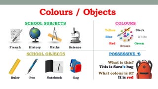 School subjects Colours school Objects.pptx