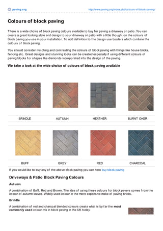 Colours of block paving | PDF