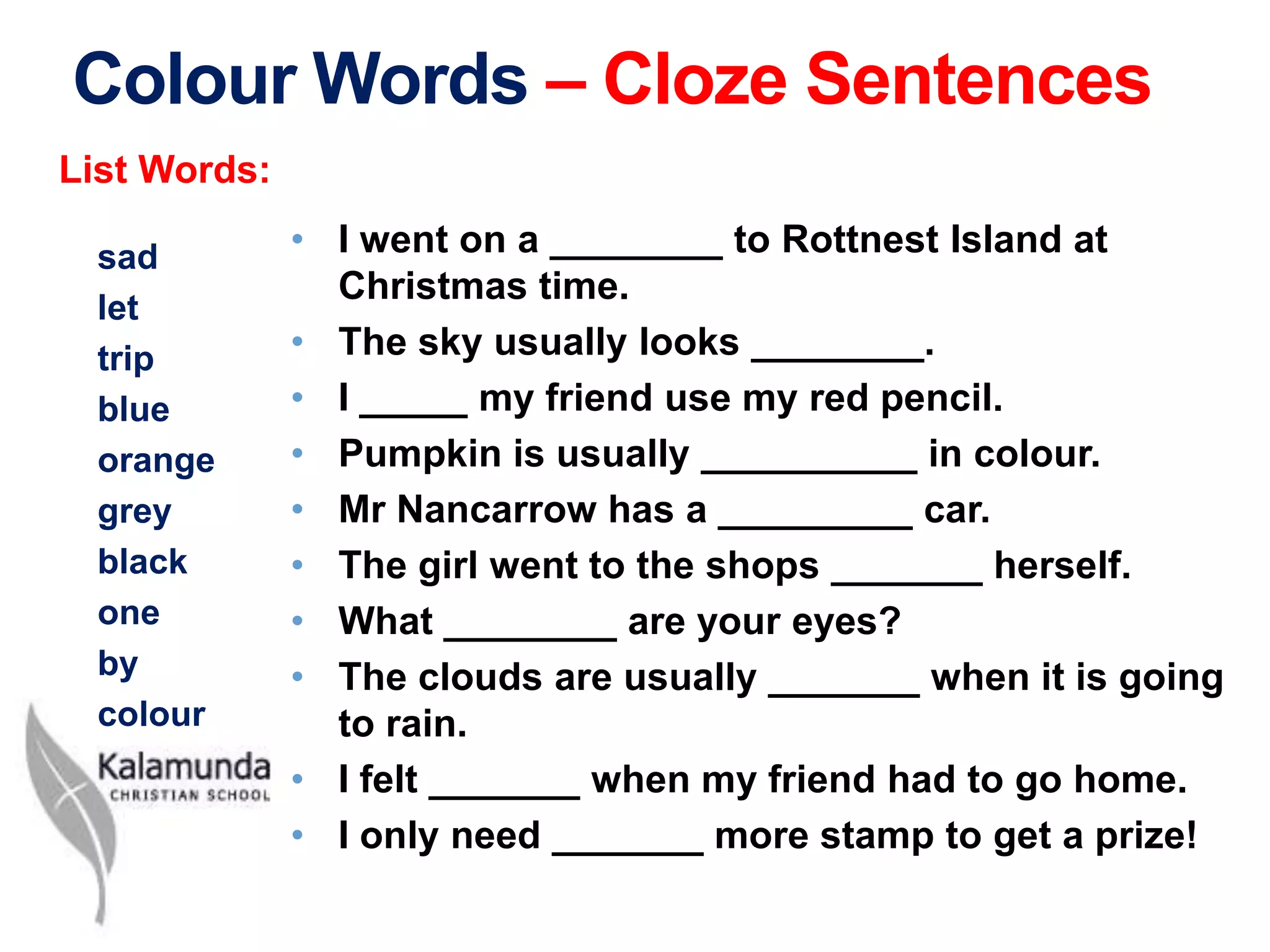 Colours spelling powerpoint tg 2012 | PPT