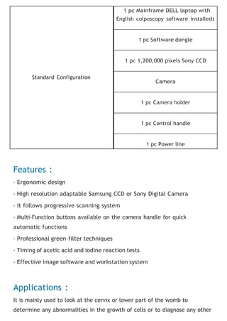 Colposcope laboratory medical equipment. | PDF