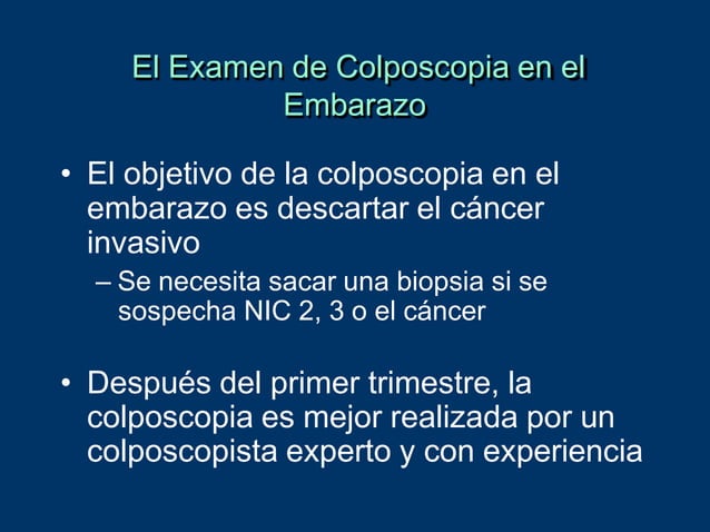 COLPOSCOPIA EN EL EMBARAZO COMO PREVENCION DEL VPH | PPT