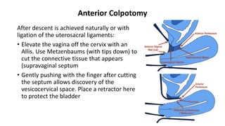 Vaginal Hysterectomy Anterior and Posterior Colpotomies | PPTX