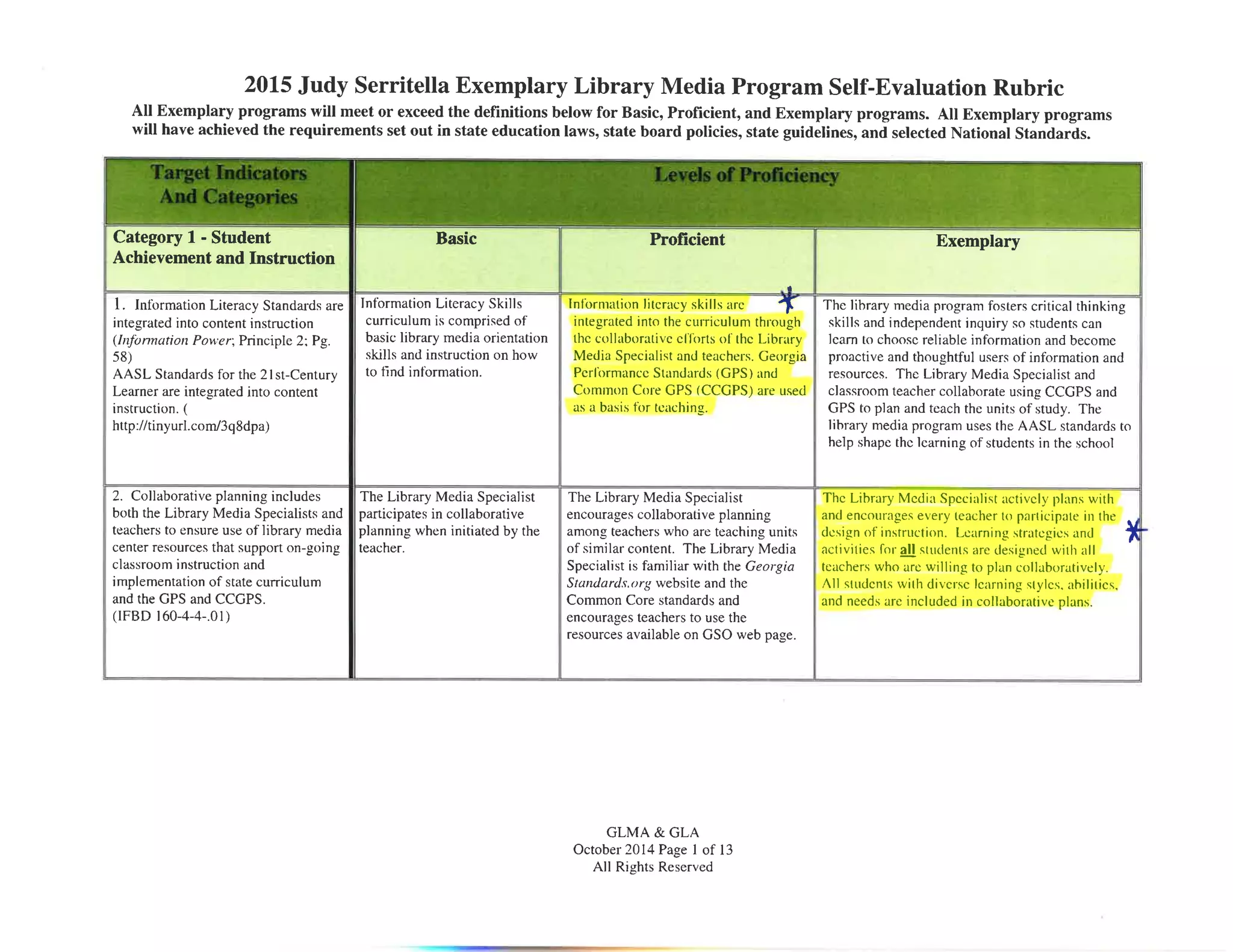 Michelle Colquitt Media Program Self-Evaluation Rubric | PPT