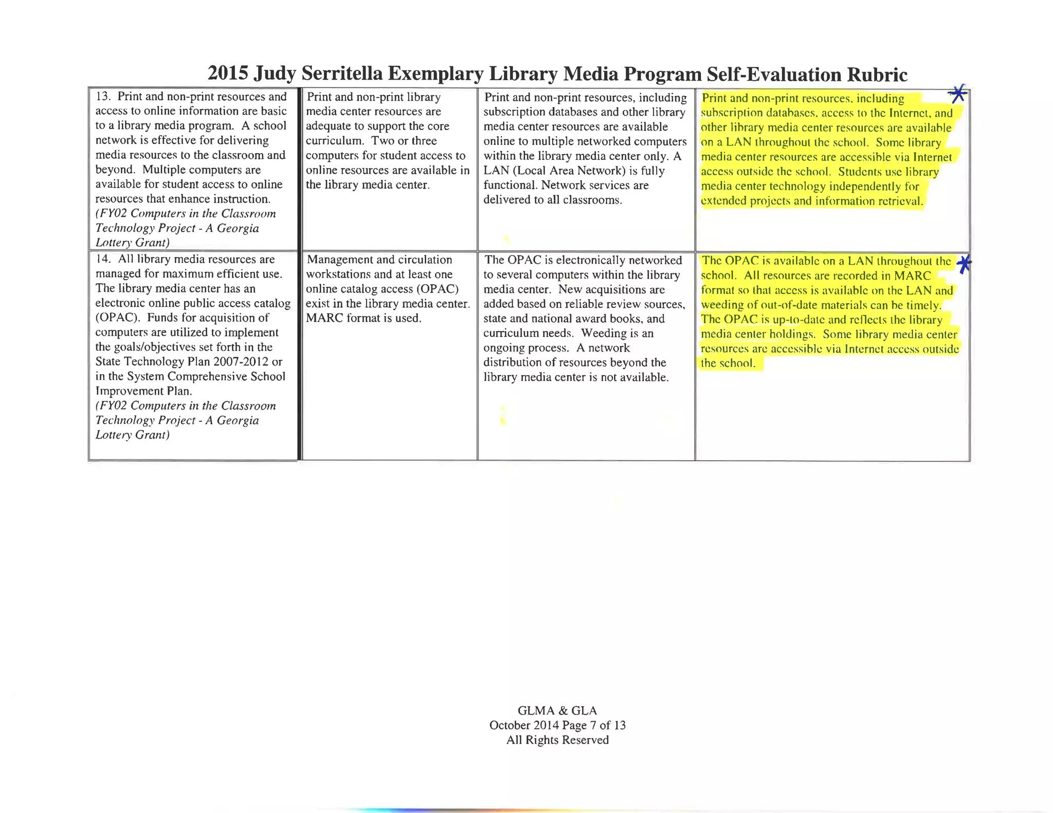 Michelle Colquitt Media Program Self-Evaluation Rubric | PPT
