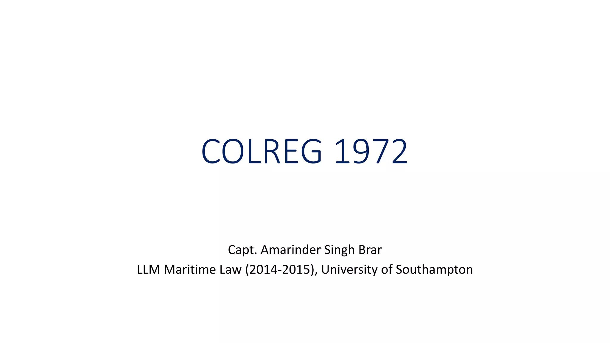 COLREG 1972, A Presentation | PPTX