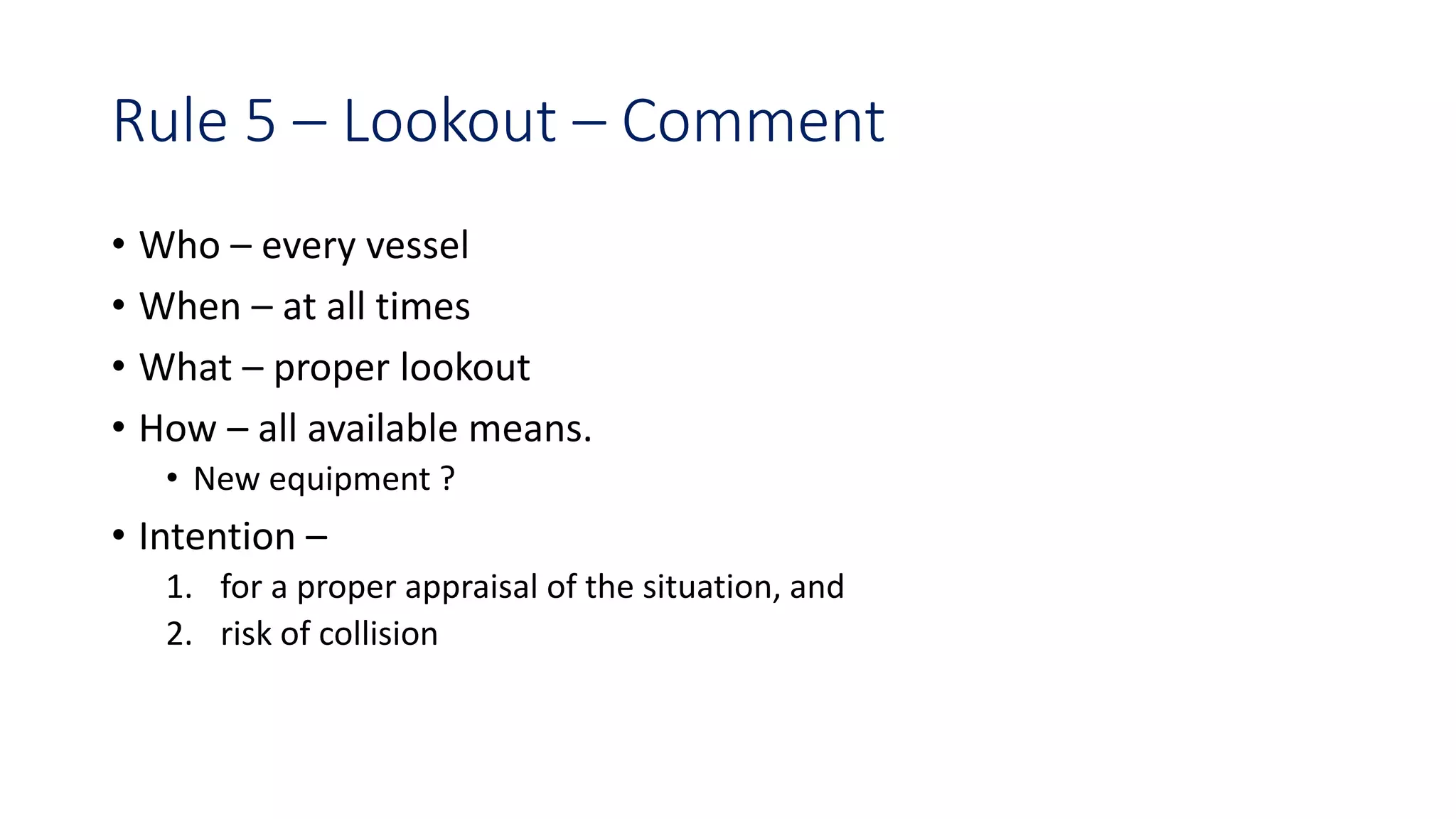 COLREG 1972, A Presentation | PPTX