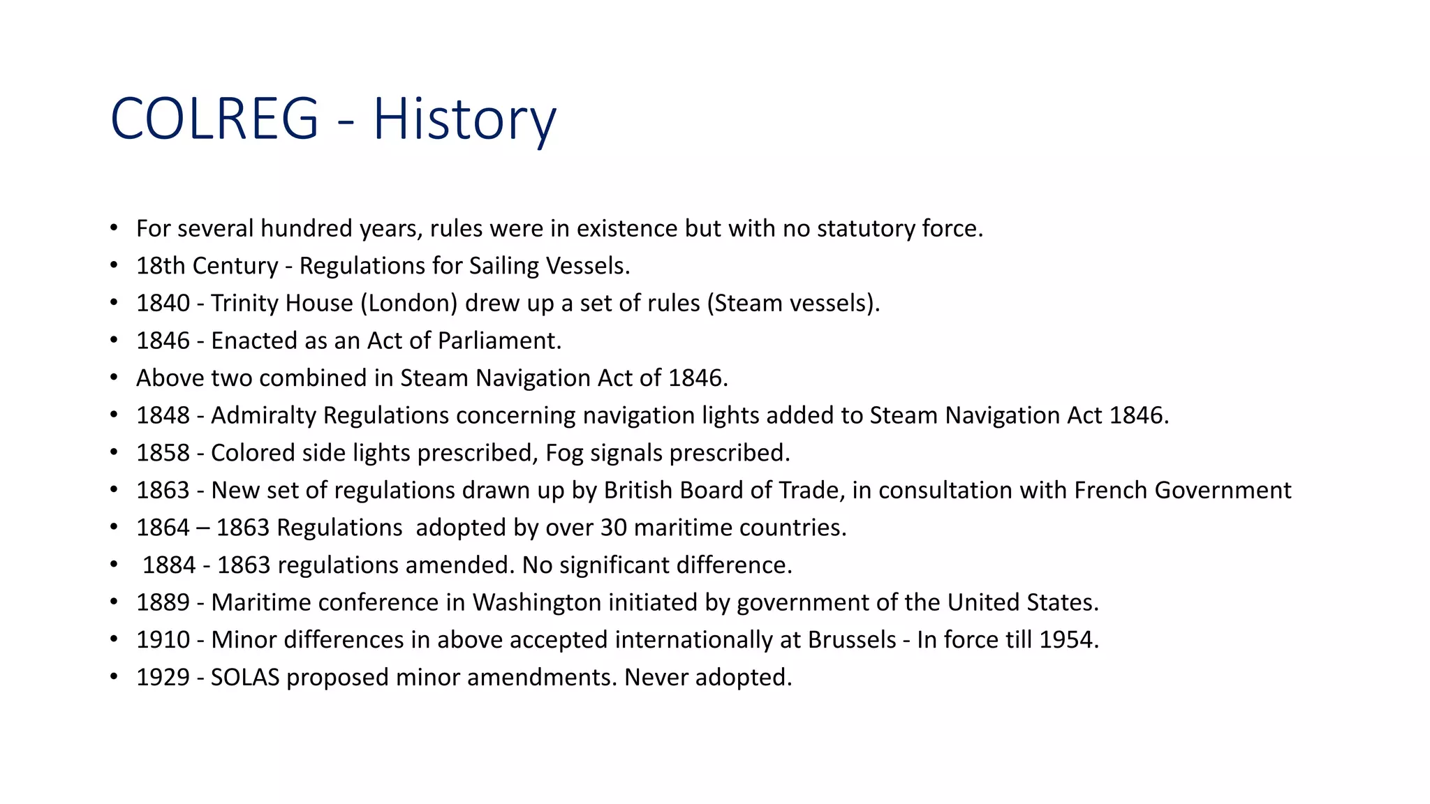 COLREG 1972, A Presentation | PPTX