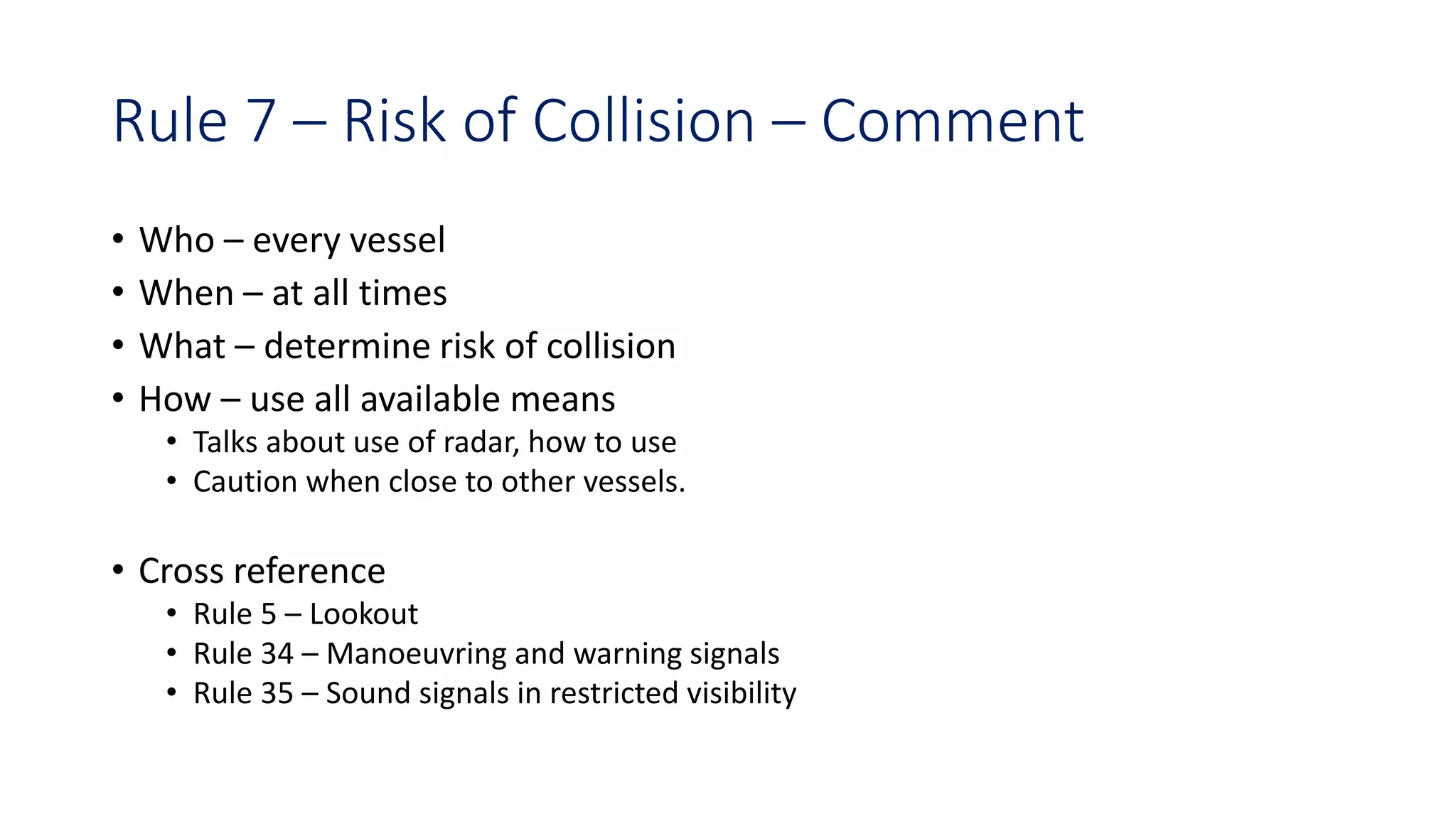 COLREG 1972, A Presentation | PPTX