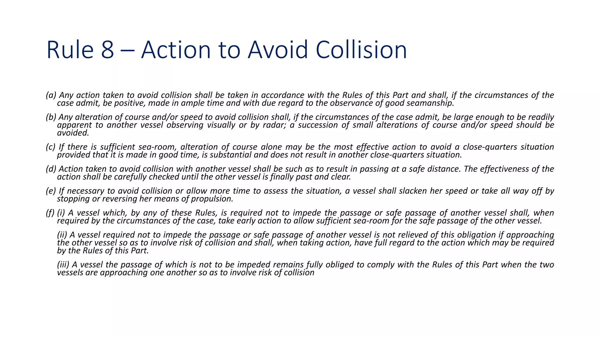 COLREG 1972, A Presentation | PPTX