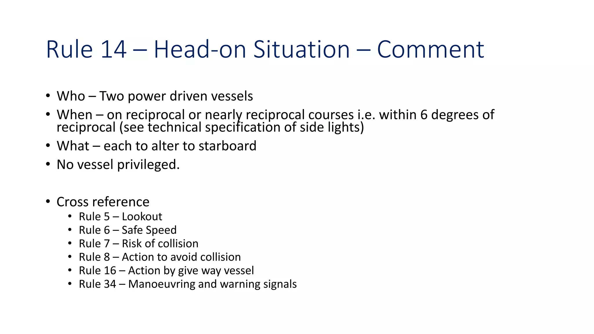 COLREG 1972, A Presentation | PPTX