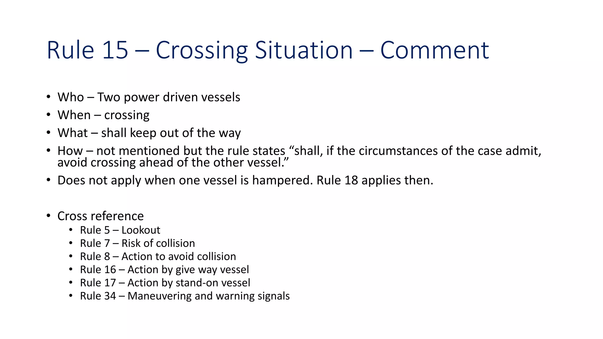 COLREG 1972, A Presentation | PPTX
