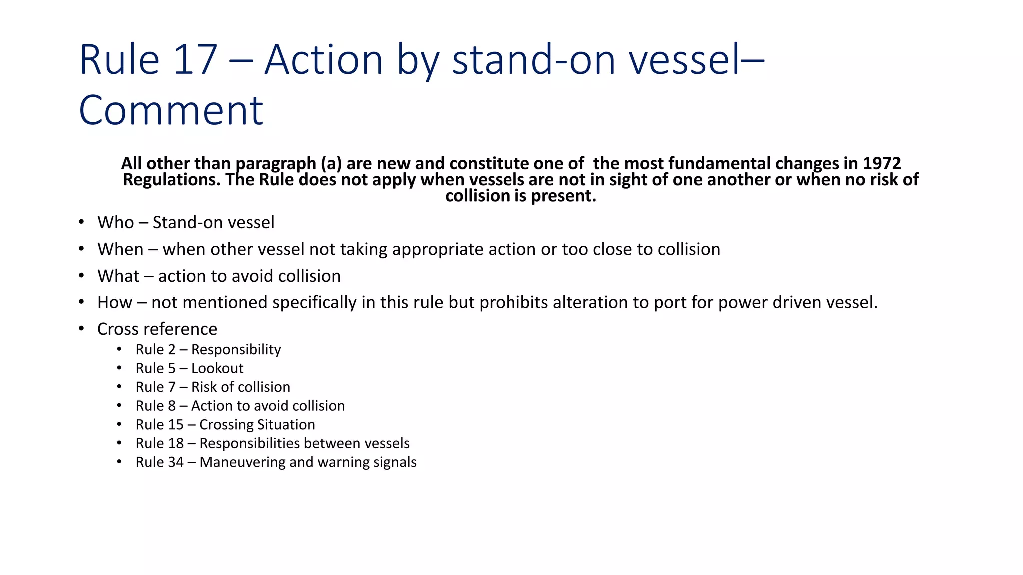 COLREG 1972, A Presentation | PPTX