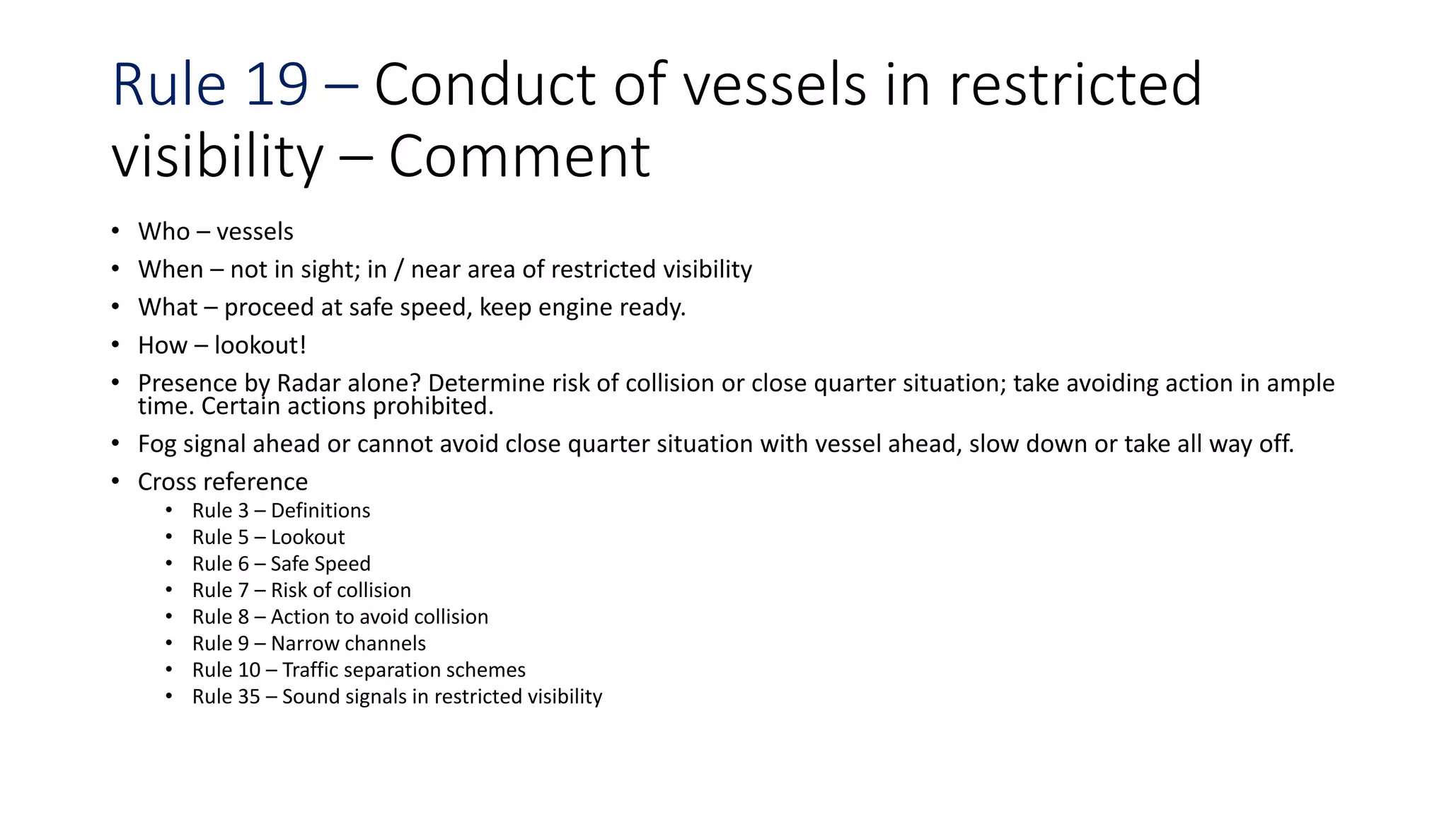 COLREG 1972, A Presentation | PPTX