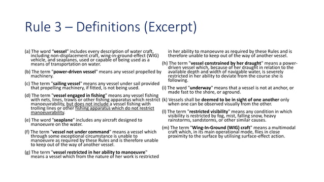 COLREG 1972, A Presentation | PPTX