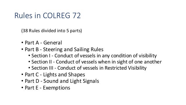 COLREG 1972, A Presentation