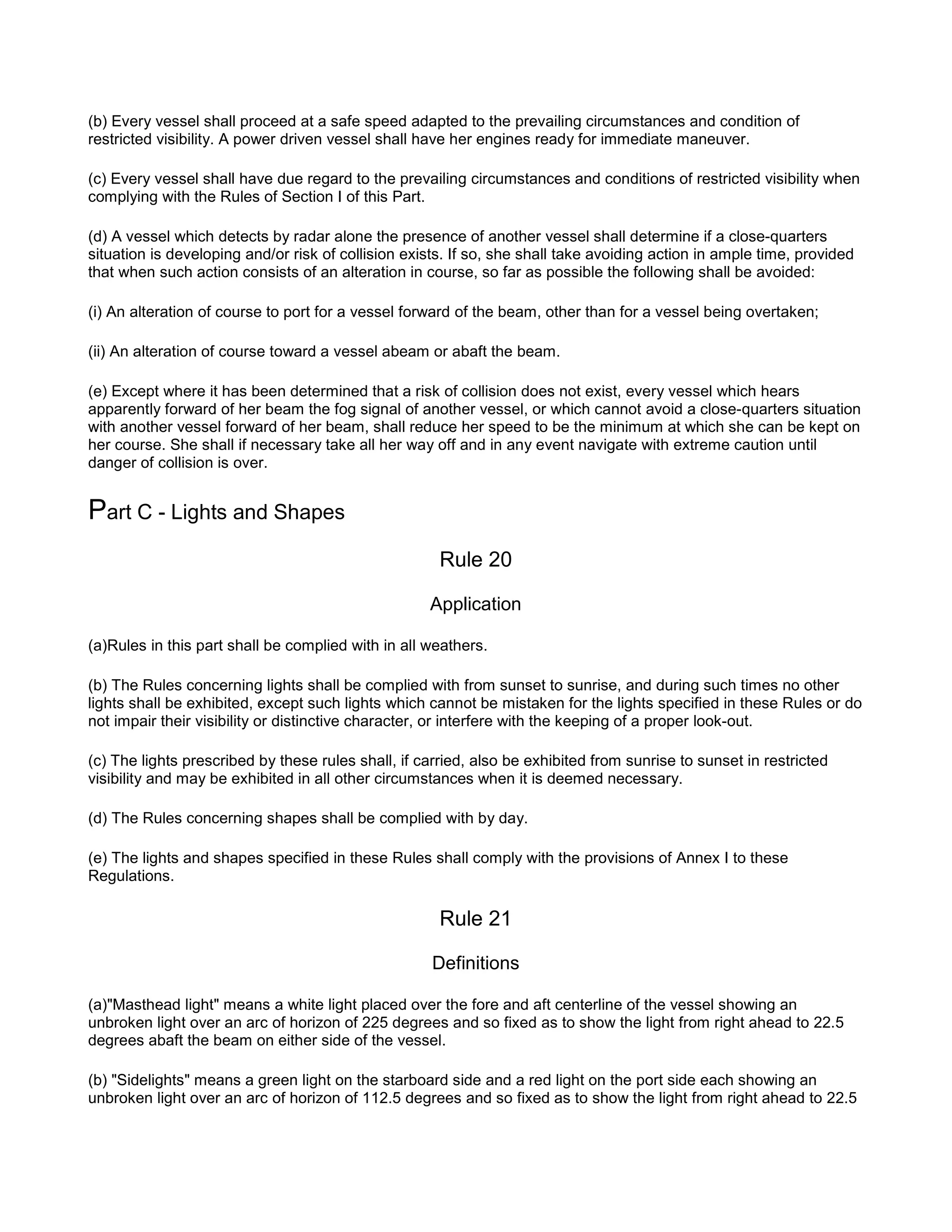 COLREGS The Rules of the Road - COLREGS The Rules of the Road | PDF