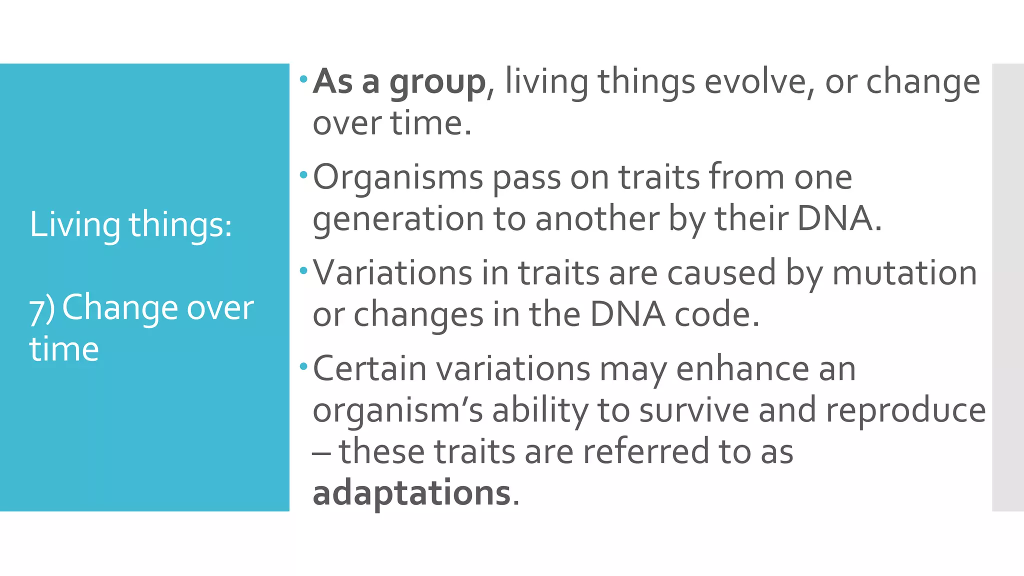 Characteristics of Life Notes Powerpoint | PPTX