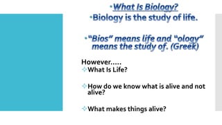 Characteristics of Life Notes Powerpoint | PPTX